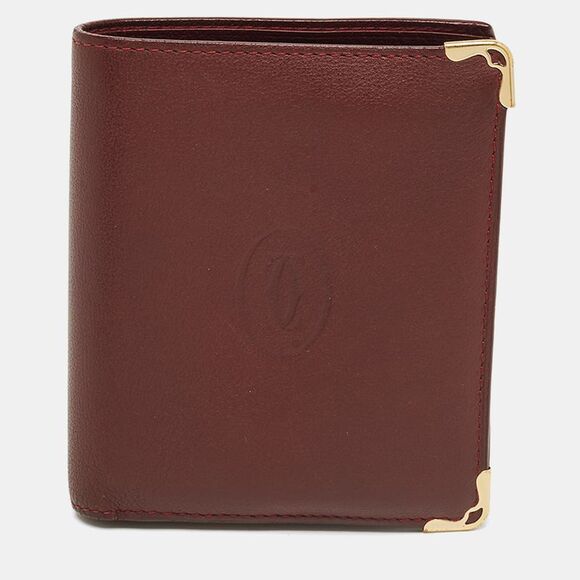 Cartier | Bags | Cartier Red Leather Must De Cartier Bifold Wallet ...